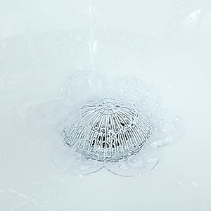 SlipX Solutions Stop-A-Clog Drain Protectors Trap Hair, 2 Hair Catchers Per Package (Plastic, 5 inch Diameter, Clear)