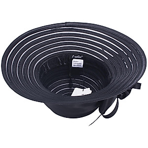 Womens Satin Church Wedding Occasion Sun Hat A214 (Black)