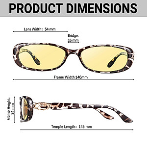 Berwke Night Driving Glasses for Women Anti Glare Polarized-Photochromic Night Vision Glasses Leopard