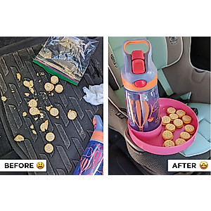 Travel Tray Round, USA Made Easily Convert Your existing Cup Holder to a Tray and Cup Holder for use in a Car Seat, Booster, Stroller, Golf Cart and Anywhere You Have a Cup Holder! - Lavender