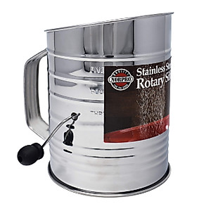 Norpro 5-Cup Stainless Steel Crank Flour Sifter,Silver