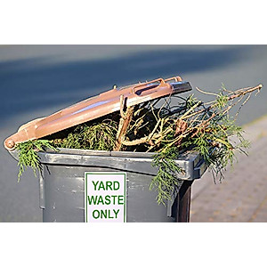 ZAEO Yard Waste Only Decal - Sticker for Trash Cans, Garbage Cans and Containers - 8 Inches x 6 Inches (Green, 1)