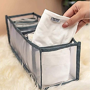 3 pack Underwear Organizer Drawer Divider , Home Foldable Underwear Socks Closet Storage Box (Gary)