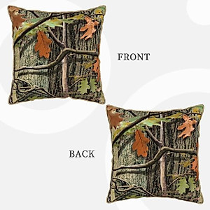 Augenstern Zippered Pillow Protectors Cover Case Camo-Hunting-Tree Decorative Throw Pillow Cover Square Cushion Case 16"X16"