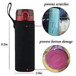 candygirlft Water Bottle Carrier Bag 25oz, Water Bottle Holder, Water Bottle Sleeve, Neoprene Portable Insulated Water Bottle Sling Holder Bag 750ml for Men Women Hiking,Black (25 oz-1pack)