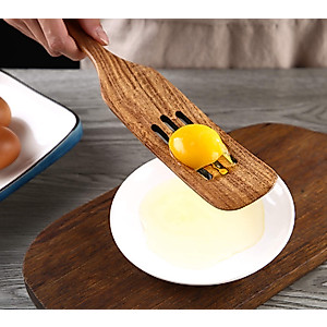 NIGILA 5Pcs Wooden Spoons Kit for Cooking Durable Acacia Wood Spurtles Kitchen Tools and Utensils Long Handle for Nonstick Cookware,Salad Strainer and Cake Make,Spurtles Kitchen Tools as Seen on TV