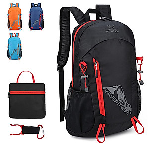 Lywencom Hiking Backpack,20L sports lightweight folding waterproof ultra-light backpack suitable for outdoor camping picnic (black)