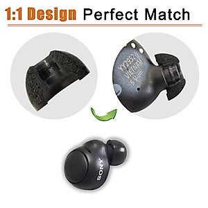 Memory Foam Ear Tips for Sony LinkBuds S/WF-C500 WF-C700N Replacement Tips for Sony Earbuds WF-1000XM4/WF-1000XM3 LinkBuds S Fit Charging Case 3 Pairs LMS Black