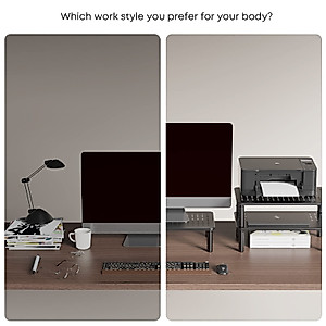 PUTORSEN Monitor Stand Riser with Vented Metal 3 Height Adjustable Dual Monitor Stand for Computer, Laptop, iMac, PC, Printer, Desktop Ergonomic Monitor Riser Stand with Non-Skid Rubber 2 Pack