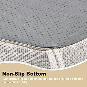 HAVARGO Chair Pads Kitchen Chair Cushions 17"X16" High Resilient Foam Seat Cushion for Kitchen Chairs, Dining Room Chair Cushions with Tie and Non-Slip Backing Set of 4, Ivory White