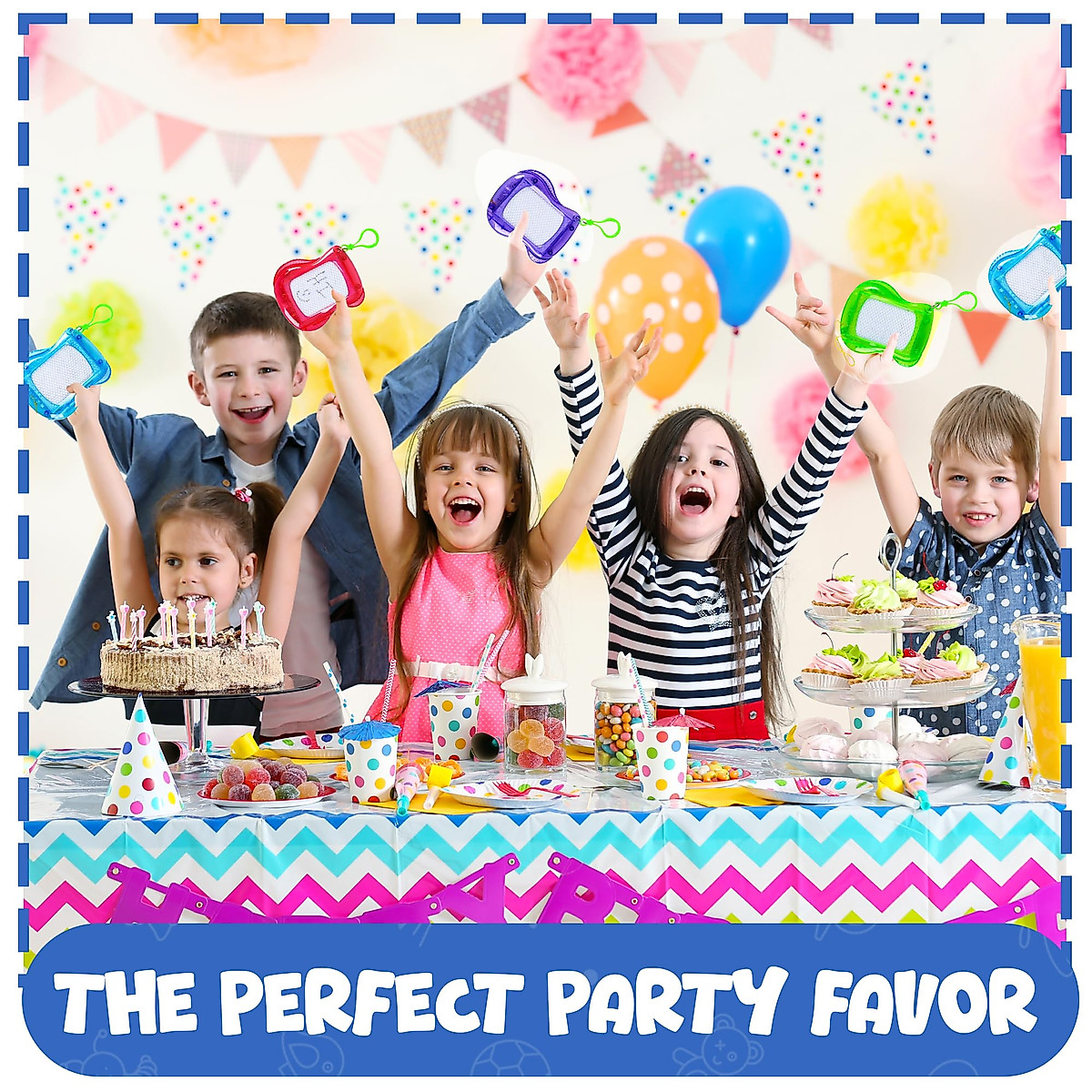 Mini Magnetic Drawing Board for Kids - (Pack of 12) Backpack Keychain Clip Drawing Boards, Erasable Doodle Sketch and Writing Pad for Boys and Girls, Birthday Party Favor and Goodie Bag Filler