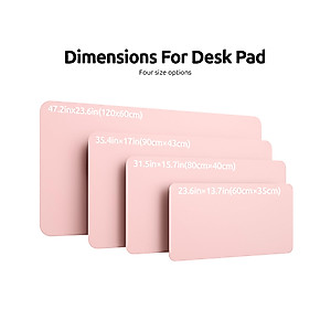 YSAGi Leather Desk Protector, Office Mat, Large Mouse Mat, Non-Slip PU Leather Blotter, Laptop Pad, Waterproof Writing Pad for Office and Home (Light Pink, 23.6" x 13.8")