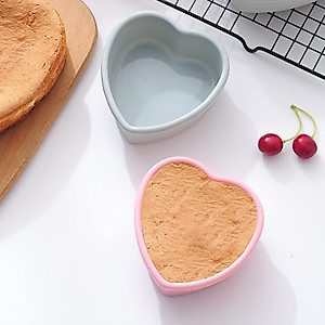 REKIDOOL Silicone Muffin Pans Cupcake Set,4 Inches Hearts Shaped Silicone Baking Pans Molds Nonstick Cupcake Liners Silicone Baking Cups (Pack of 4, Pink)