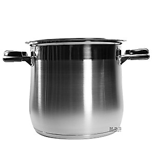 20Qt Stock Pot Stainless Steel Super Double Capsulated Bottom w/Glass Lid