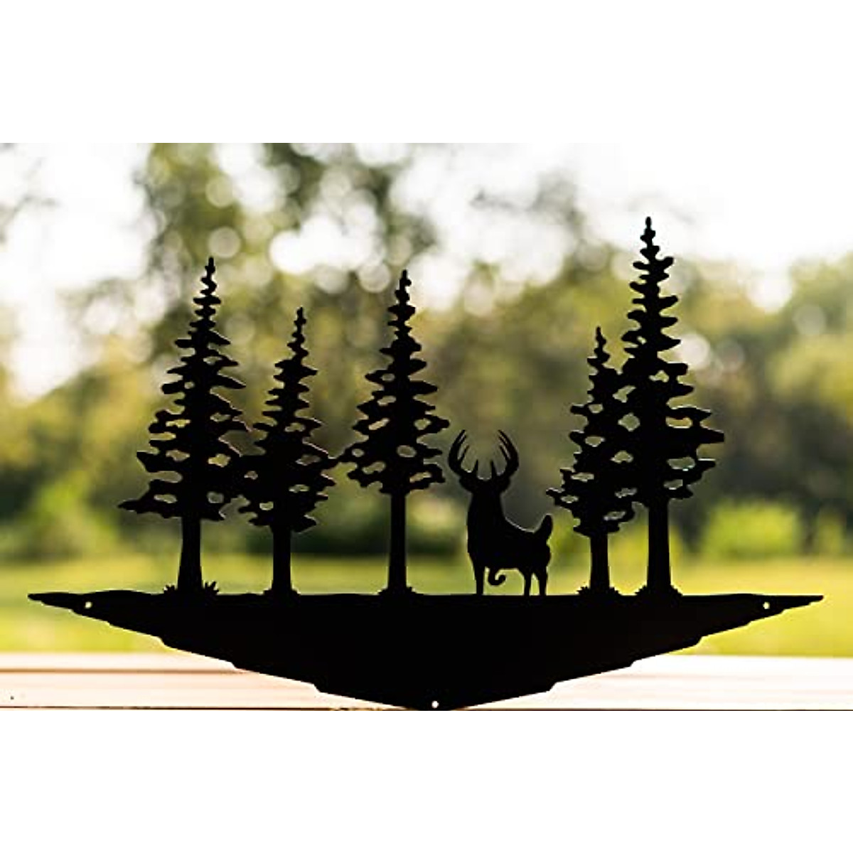 Whitetail Deer Buck Pines | Laser Cut Metal Wall Art Sign for Rustic Home, Cabin, Garage, and Man Cave Decor | BIG GAME STEEL