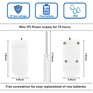 6 Pack Fairy Lights Battery Operated String Lights 7ft 20 Led Mason Jar Lights Waterproof Silver Wire Light Fireflies DIY Party Wedding Christmas Valentines Day Decoration(6 Pack,Warm White)