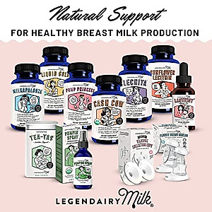 Legendairy Milk Cash Cow Lactation Supplement, Moringa, Alfalfa, and Goat's Rue Breastfeeding Supplement for Milk Supply Increase, Fenugreek-Free, Certified Organic, Vegan, Non-GMO, 60 Capsules