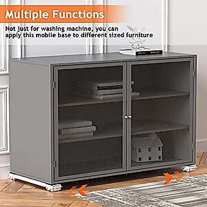 Ronlap Furniture Washing Machine Dolly, Extendable Appliance Rollers Refrigerator Heavy Duty, Washing Machine Stand Wheels Fridge Appliance Dolly Movers Mobile Washer and Dryer Moving Base, White