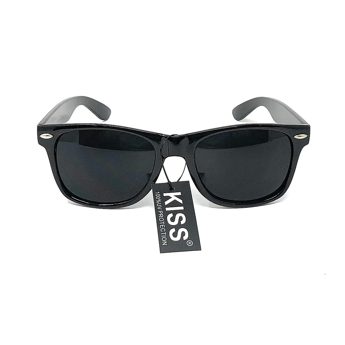 Sunglasses Classic 80’s Vintage Style Design (Black Gloss, Super Dark)…………