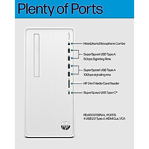HP Pavilion Business Desktop Computer, 12th Gen Intel 4-Core i3-12100 Up to 4.3GHz, 32GB RAM, 1TB SSD, 4K Support, WiFi 6, 9X USB Port, HDMI, VGA, RJ45, Peripherals, PDG HDMI Cable, Win 11 (Renewed)