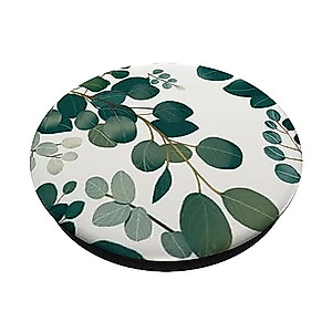 Eucalyptus Green Floral Flower Garden Pattern Phone Popper PopSockets Standard PopGrip