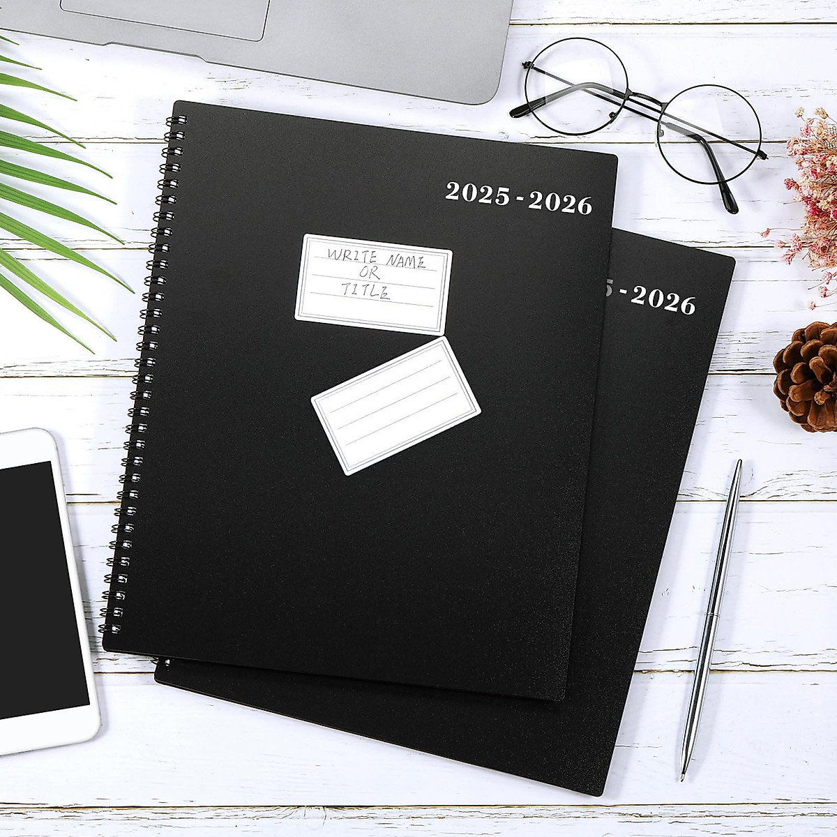 Monthly Planner/Calendar 2023-2024 - 2023-2024 Monthly Planner, Jul. 2023 - Dec. 2024, 18-Month Planner with Tabs & Pocket & Label, Contacts and Passwords, 8.5" x 11", Thick Paper, Twin-Wire Binding - Black by Artfan