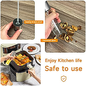 Uktunu Oil Sprayer for Cooking,2 Pack 100ml Glass Olive Oil Sprayer Mister, Olive Oil Spray Bottle, Kitchen Gadgets Accessories for Air Fryer, Canola, Widely Used for Salad Making, Frying, BBQ