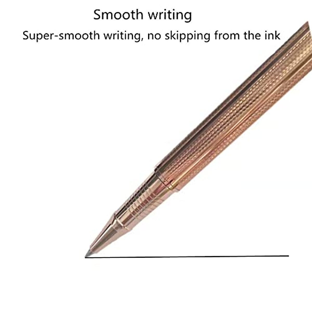 Pemmeed Rollerball Liquid Ink Pens for Women Luxury Box Gel Black Ink Fancy Pen Refillable for Executive Office,Professional,Birthday Nice Pens G5(Rose Gold)