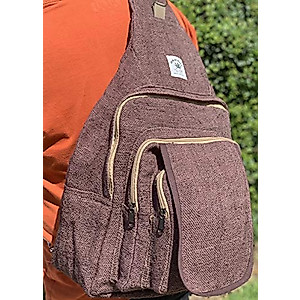 Unique deasign Himalaya Hemp Sling Backpack Hippie Backpack Festival Backpack Hiking Backpack 100% Hemp|100 VEGAN| FAIR TRADE | Handmade with Love.
