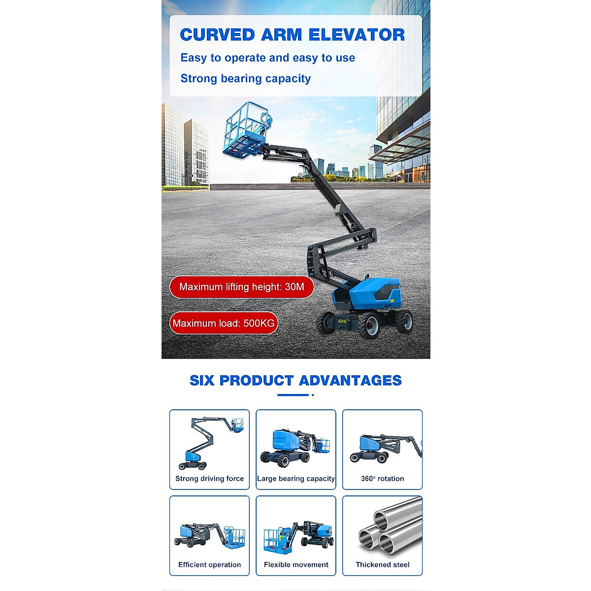 Aerial Work Platform Telescopic Boom Forklift Lifting Hydraulic Boom Lift Curved Arm Elevator Articulating Arm Man Lift