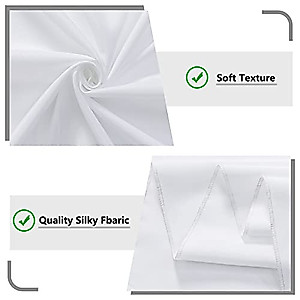 White Backdrop Curtain for Wedding Decor Holiday Party - White Wedding Backdrop Polyester Photography Backdrop Drapes Baby Shower Birthday Privacy Sliding Curtains Home Decor, 5ft x 10ft, 2 Panels
