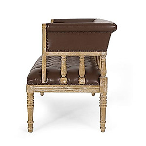 Christopher Knight Home Loyning Love Seats, Dark Brown + Natural