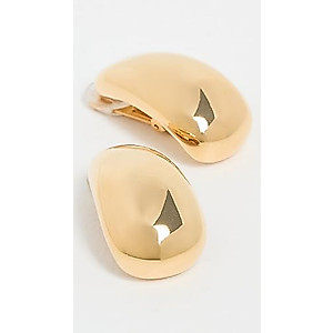 Kenneth Jay Lane Polished Gold Long Tapered Hoop Clip Earrings (Wide Clip Hoop - Large)