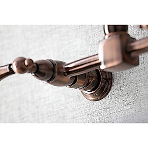 Kingston Brass KS124ALAC Heritage Bridge Kitchen Faucet, Antique Copper