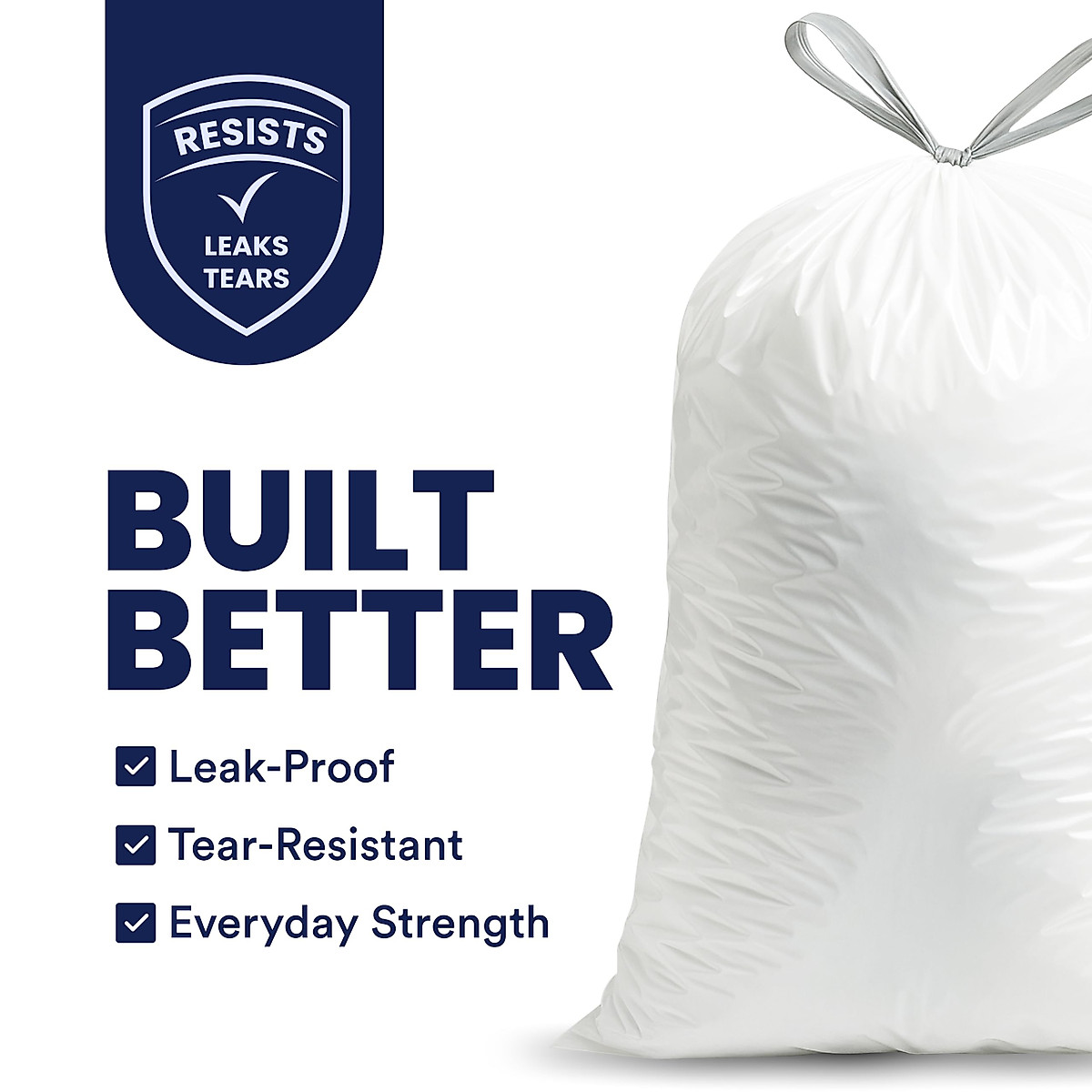 Plasticplace 8 Gallon Trash Bags â”‚ 0.7 Mil â”‚ White Drawstring Garbage Can Liners â”‚200 Count (Pack of 1)