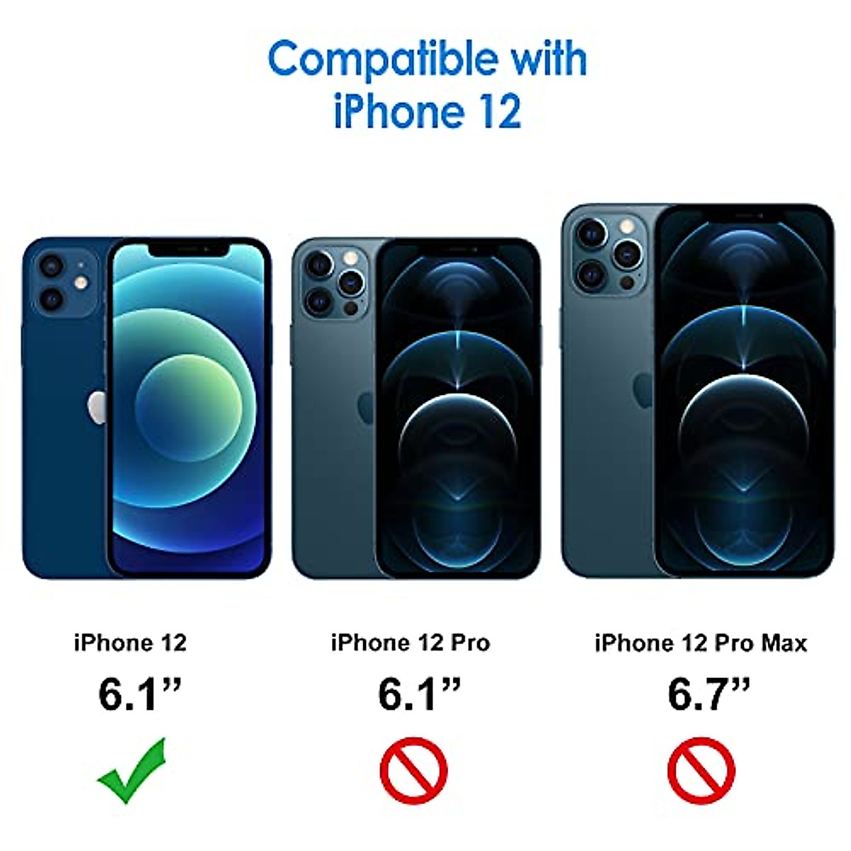 JETech Screen Protector for iPhone 12 6.1-Inch with Camera Lens Protector (Not for iPhone 12 Pro), Tempered Glass Film, 2-Pack Each