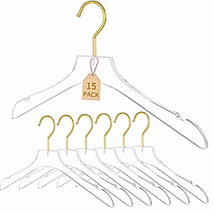 Acrylic Hangers Clear and Gold Hangers Premium Quality Clear Acrylic Clothes Hangers Clothing Standard Hangers