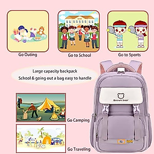 YJMKOI Aesthetic Black Backpacks for Girls, Kawaii Kids Bookbag,Large and Lightweight School Girls Backpack,Black