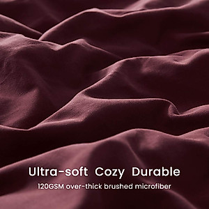 SLEEP ZONE King Size Duvet Cover Cooling NANOTEX Tech with Zipper Closure & 8 Corner Ties - Super Soft & Breathable All Season Comforter Cover Set 3 Pieces (Burgundy, King)