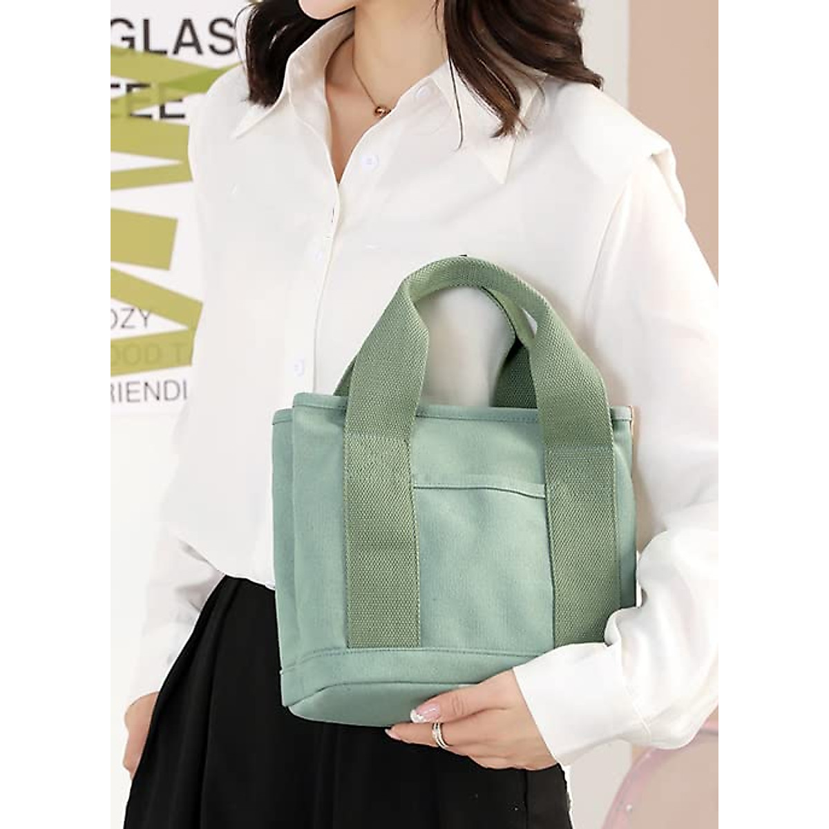 Small Tote Bag with Zipper Tote Bag for Women Canvas Crossbody Bag Shoulder Bag Satchel Hobo Bag Messenger Bag 2023