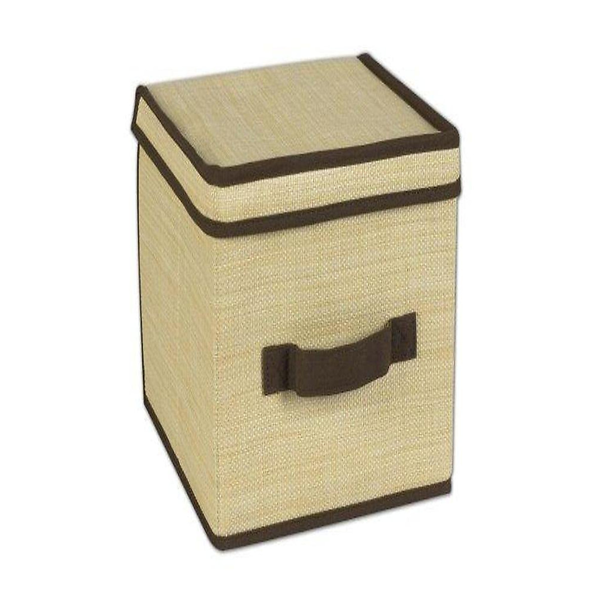 Household Essentials 310 Small Resin-Wicker Storage Box with Flap Lid