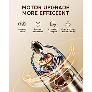 Sangcon Gravity Electric Salt and Pepper Grinder Set Shaker 𝐔𝐩𝐠𝐫𝐚𝐝𝐞𝐝 Rechargeable 9oz XL Capacity - USB-C No Battery Needed One Hand Operation Adjustable Coarsenes Automatic Mill