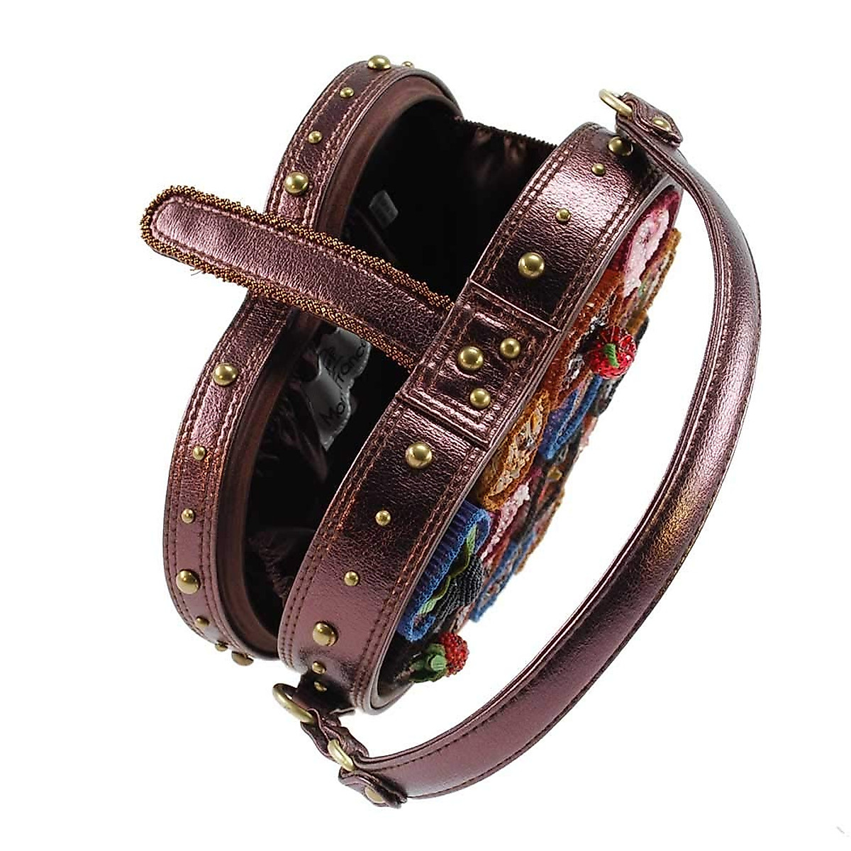 Mary Frances Temptations Embellished Heart Shaped Box of Chocolates Novelty Handbag, brown