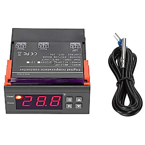 Digital Temperature Controller, Thermostat Fahrenheit Sensor MH1210F Digital Temperature Control Controller Thermostat 58~194℉ Fahrenheit Sensor AC110V