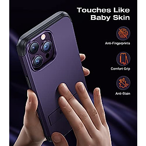 VICMARS Strongest Magnetic for iPhone 14 Pro Max Case with Stand, [Fits Magsafe] [18FT Ultra Shockproof] Dual-Layer iPhone 14 Pro Max Phone Case Men Women, 2X Mil-Grade, Invisible Kickstand (Purple)