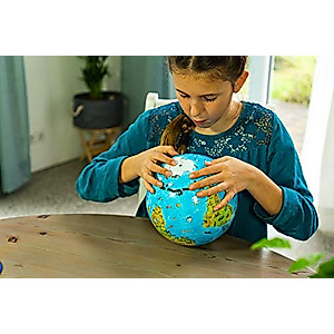 Ravensburger Children's World Globe 180 Piece 3D Jigsaw Puzzle | Easy Click Technology | Displayable Art | Perfect for Kids and Adults | 10.5 in Diameter