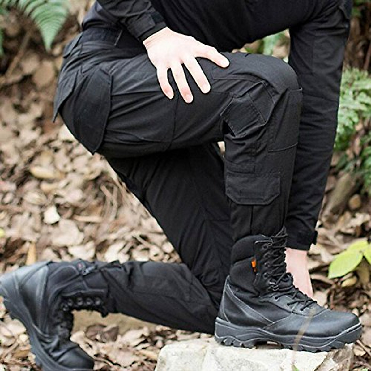 H World Shopping Military Army Tactical Airsoft Paintball Shooting Pants Combat Men Pants with Knee Pads BK (XL)