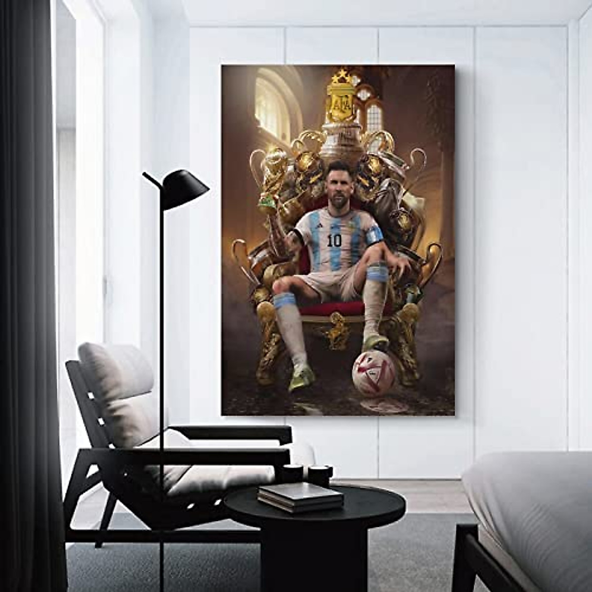 Wall Posters M-essi Champion Poster Football Superstar Lionel M-essi Poster Decorative Painting Bathroom Decor Living Room Canvas Wall Art UnFramed-3,16x24inch(40x60cm)