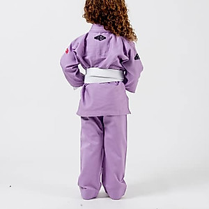 Maeda Red Label 3.0 Kid's Jiu Jitsu Gi (Free White Belt) - 100% IBJJF legal, M2, Purple