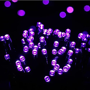 JFNV-200 LED Solar Purple Christmas Lights,String Lights,Waterproof Fairy Lights for Xmas, Home, Wedding, Patio, Lawn, Garden, Porch, Party and Holiday Decorations,8 Modes Light
